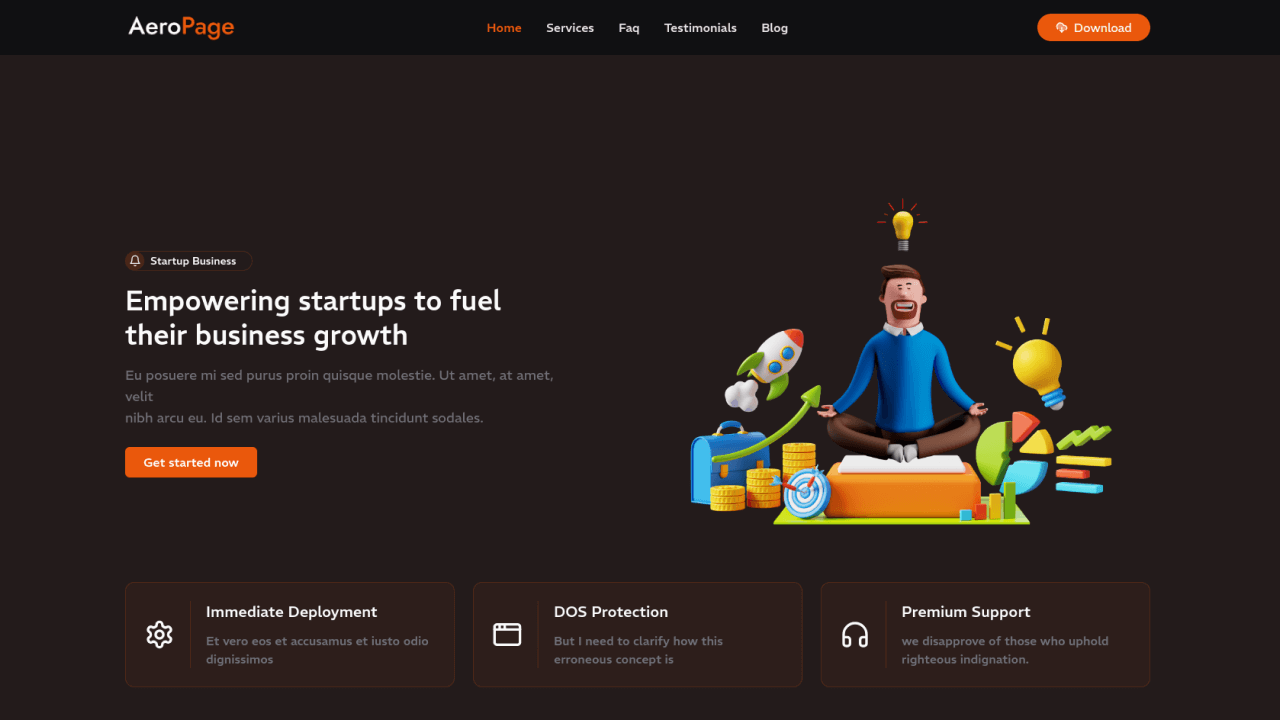 AeroPage - Tailwind CSS Multipurpose One Page Landing Template