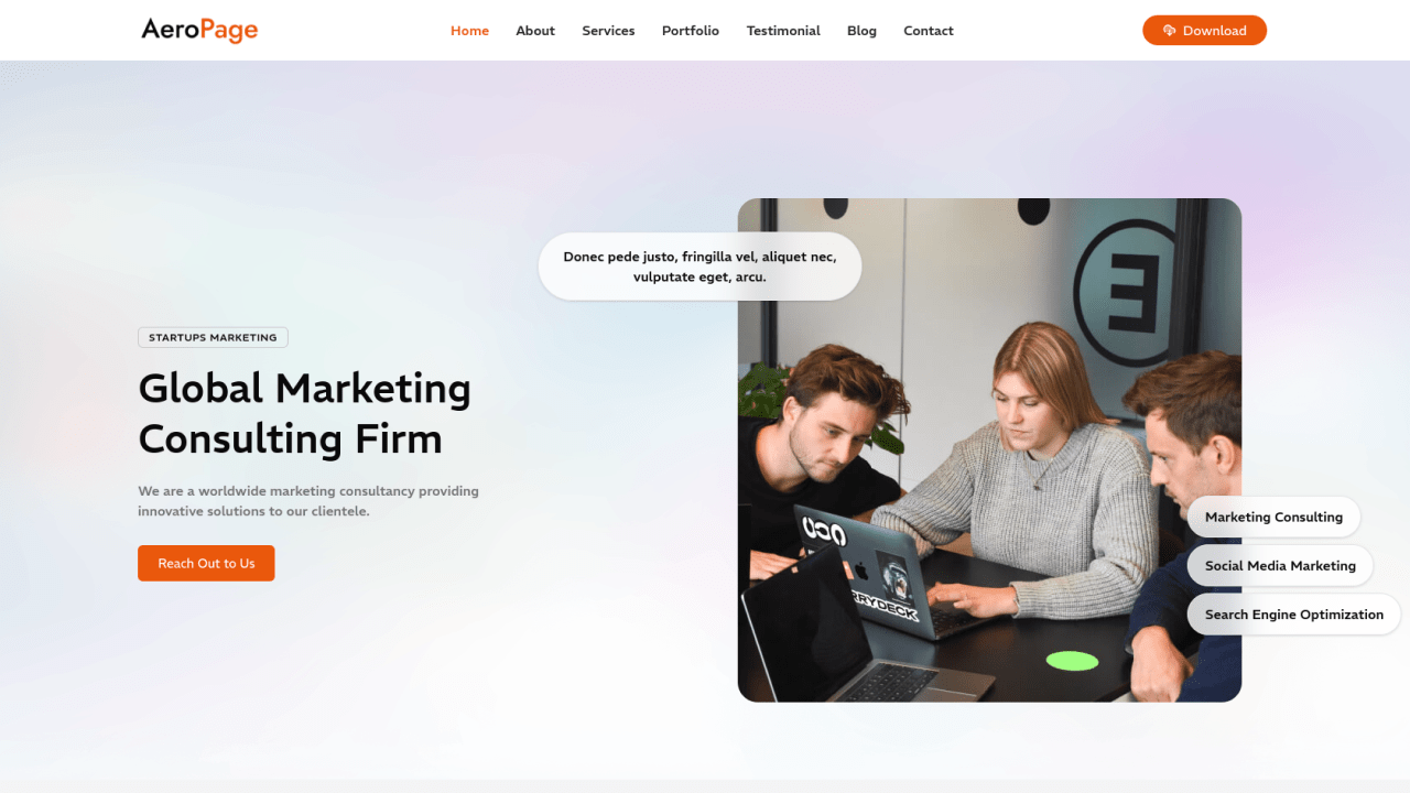AeroPage - Tailwind CSS Multipurpose One Page Landing Template