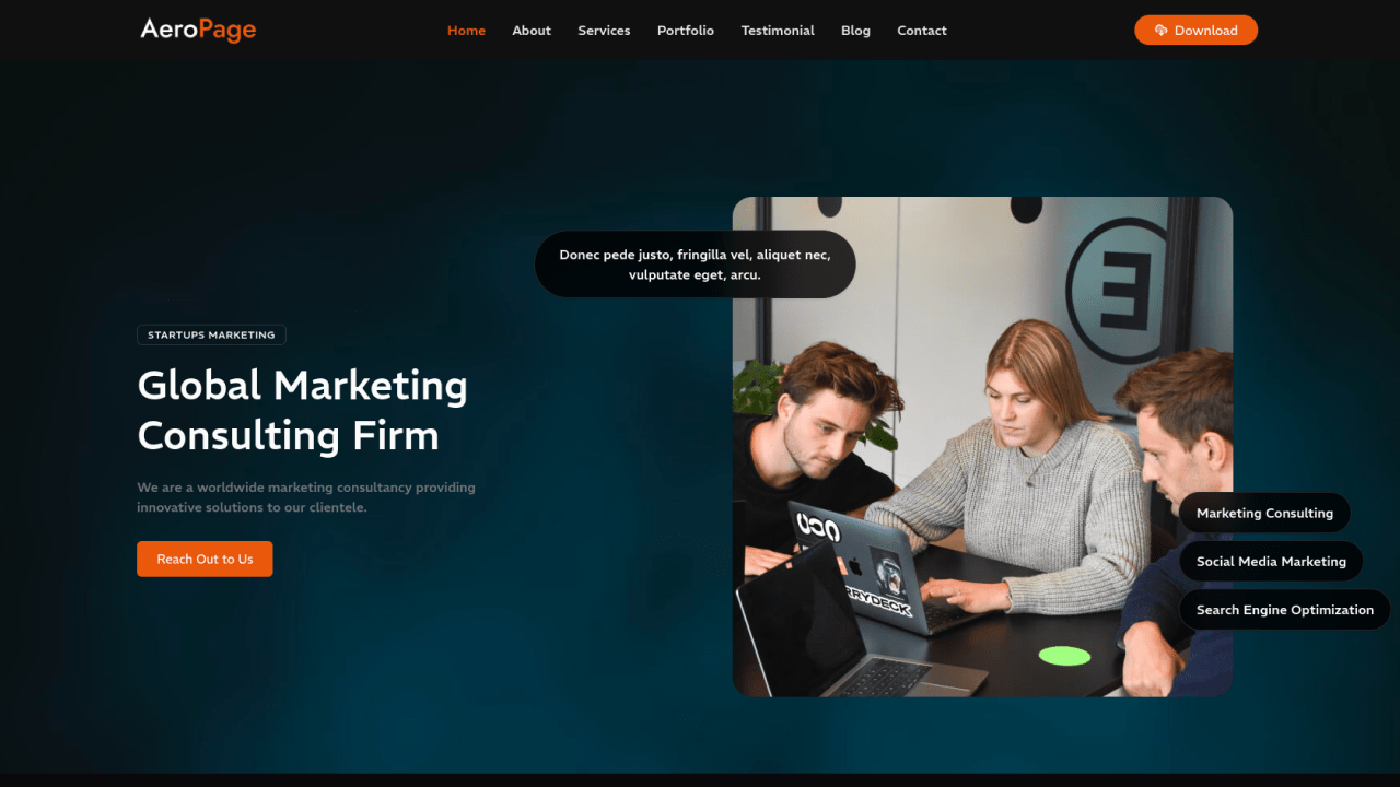 AeroPage - Tailwind CSS Multipurpose One Page Landing Template