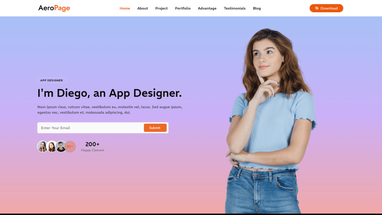 AeroPage - Tailwind CSS Multipurpose One Page Landing Template