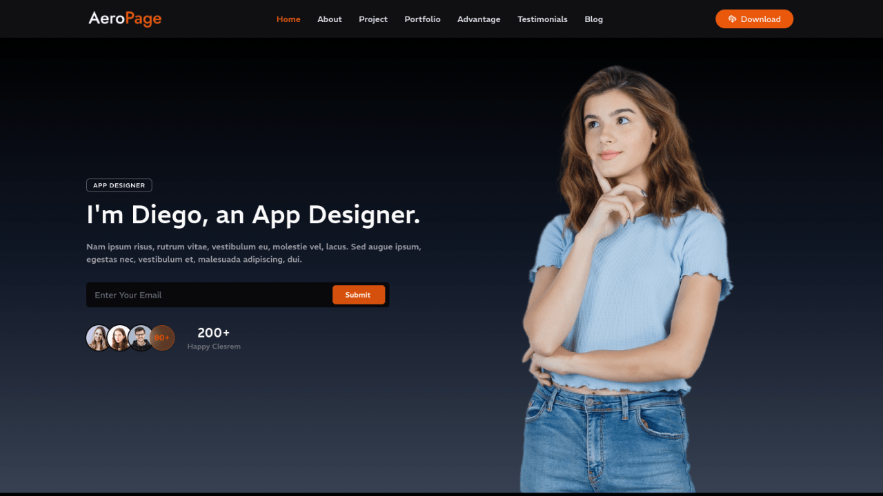 AeroPage - Tailwind CSS Multipurpose One Page Landing Template