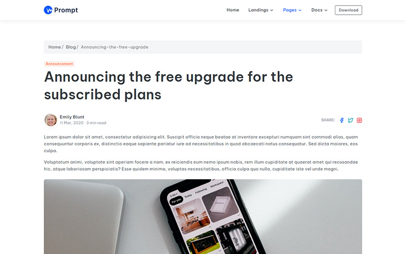 Prompt Vue | Multipurpose Bootstrap Template