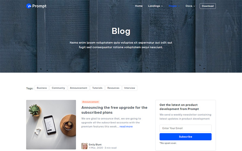 Prompt | Premium Landing Pages