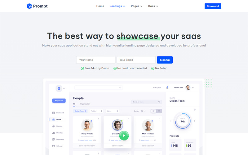 Premium Landing Pages | Prompt - Tailwind CSS Multipurpose Landing Page ...