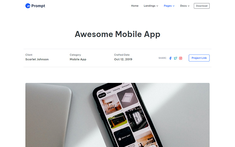 Premium Landing Pages | Prompt - Tailwind CSS Multipurpose Landing Page ...